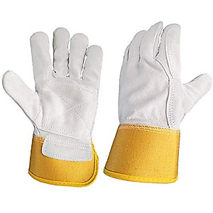 WINGOFFLY Thornproof Cowhide Leather Gardening Gloves Rose Pruning Planting Working Gloves