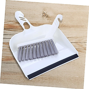 2 Sets Cleaning Brush Pans with Brush Small Sweeping Broom Tabletop Fireplace Straw Soft Broom Mini Pan Living Room Mini Brush Cleaning Broom Shovel Brush Combination Plastic White Outanaya