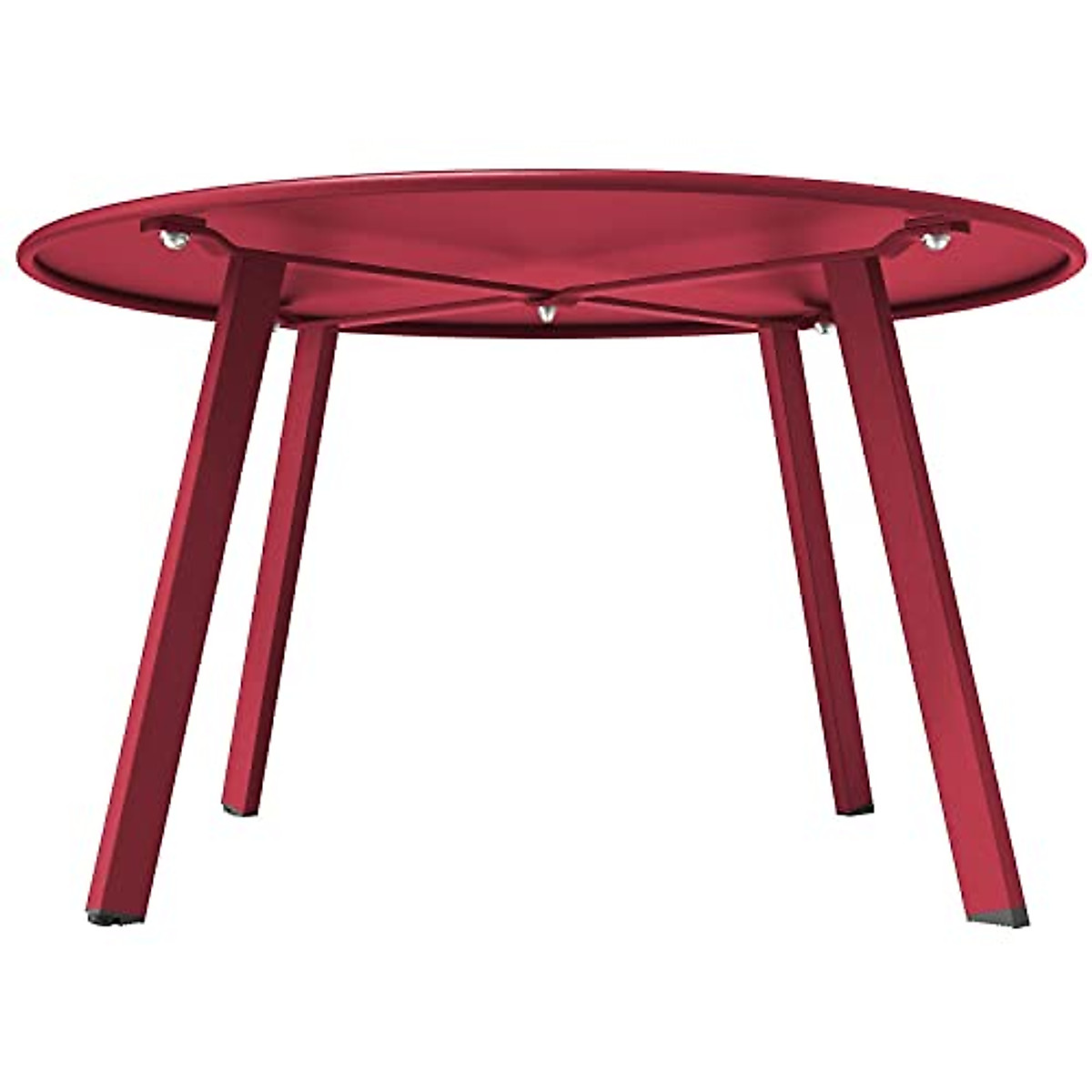 Grand patio Round Steel Patio Coffee Table, Weather Resistant Outdoor Large Side Table, (Red, 1PC)
