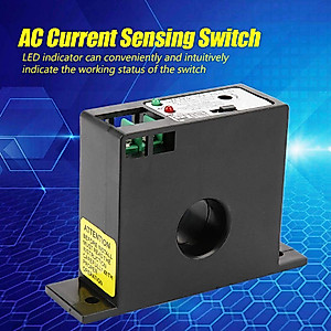 Akozon Current Sensing Switch Normally Open Current Sensing Switch Adjustable AC 0.5-200A SZC03-NO-AL-CH
