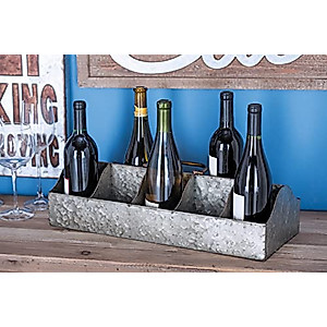 Deco 79 Grey Metal Farmhouse Wine Holder, 7" x 20" x 8"