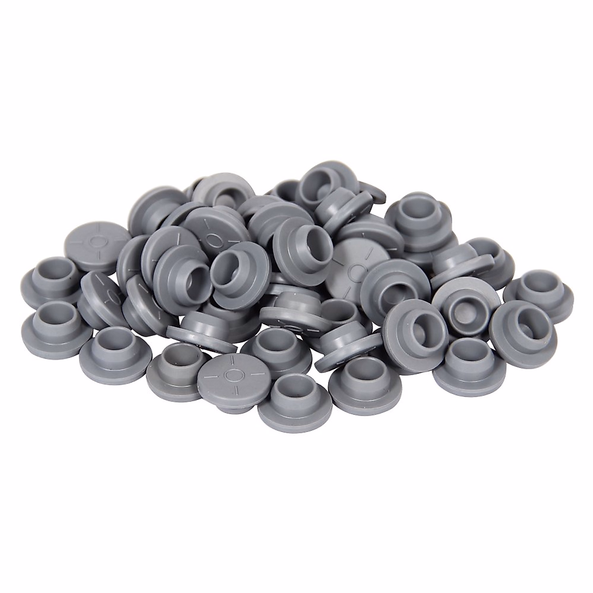 10ml Clear Glass Vials-2-1/2 Dram Clear Glass Headspace Vials with Self-Locking Caps and Rubber Stoppers, 100 Packs, 20mm Flat Bottom Lab Vial