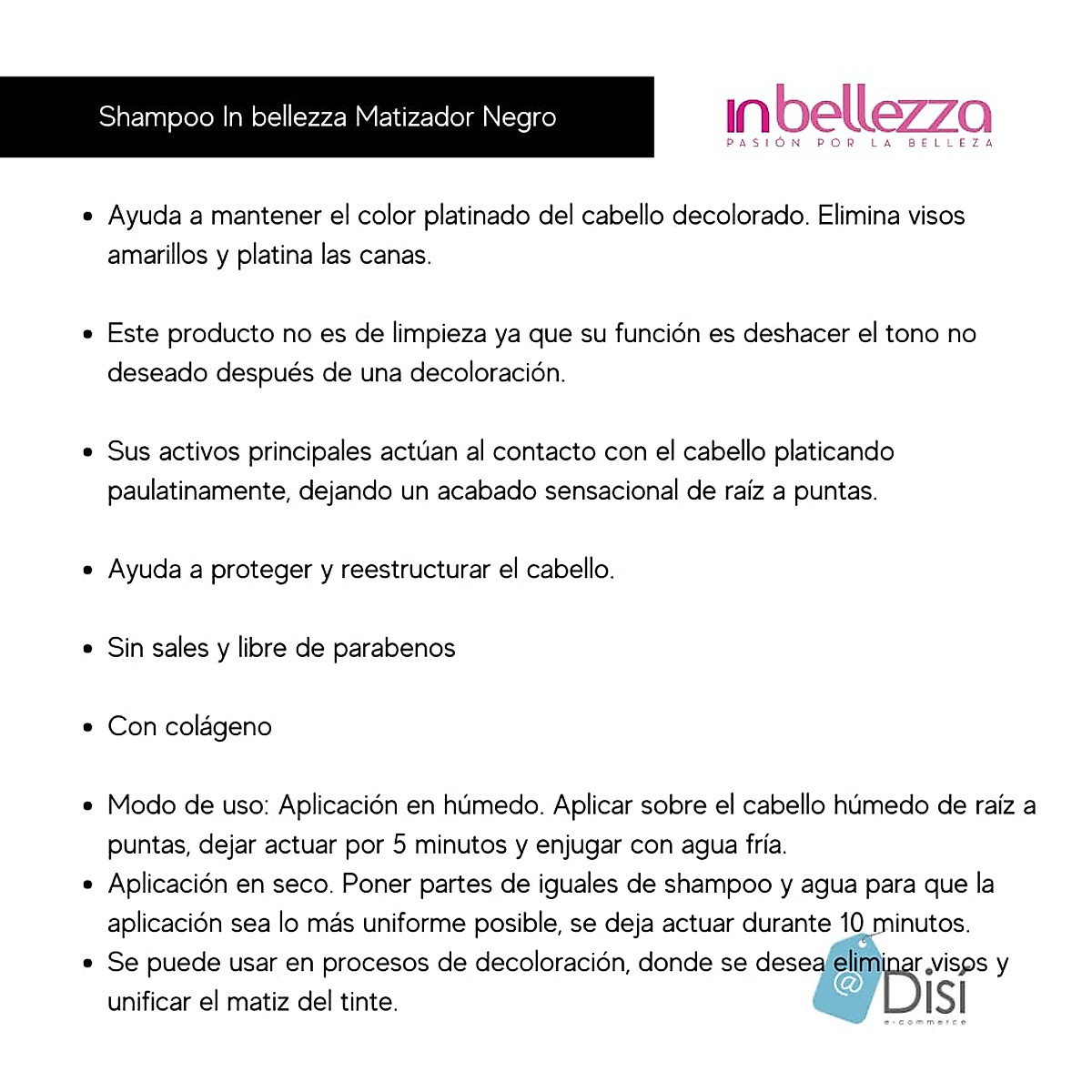 In Bellezza Shampoo Matizador NEGRO