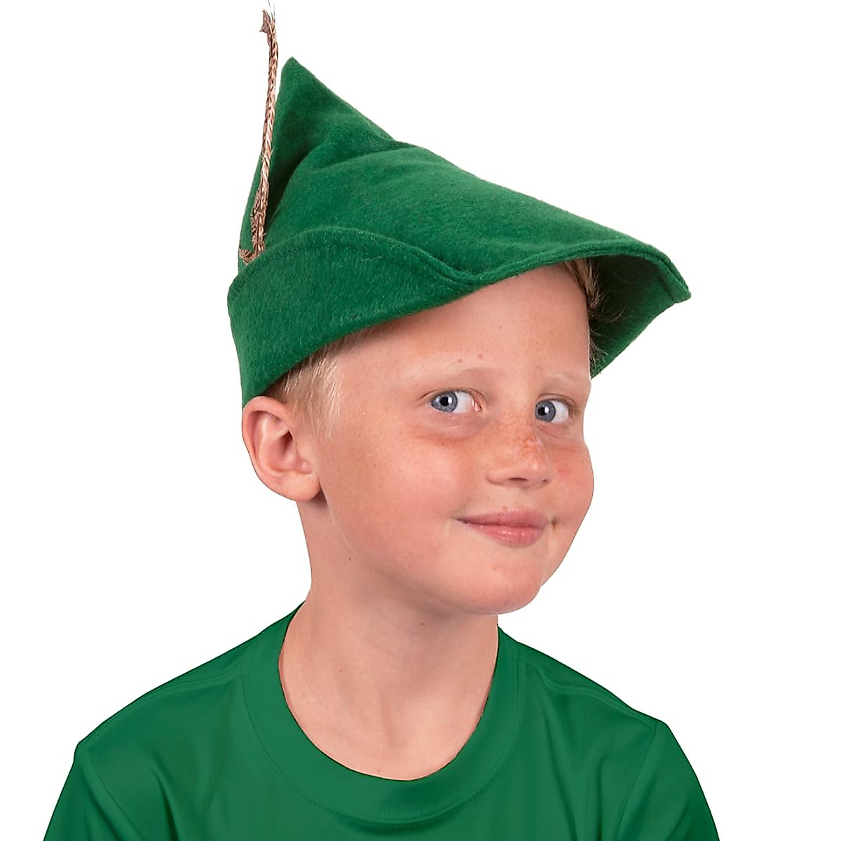 Narwhal Novelties Robin Hood Hat – Green Felt Peter Pan Hat Disney – Fairy Gnome Pinocchio Hat Costume for Kids & Adults – Alpine German Tyrolean Bavarian Hats with Removable Feather