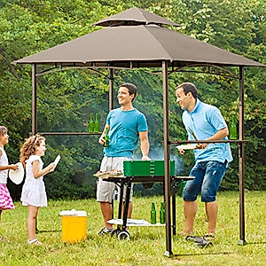 EnjoyShop 8' x 5' Outdoor Barbecue Grill Gazebo Canopy Tent BBQ Shelter Perfect Beautiful Classic Elegant Useful