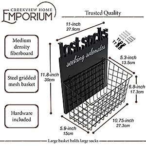 Creekview Home Emporium Lost Socks Seeking Soulmates Basket Sign - Missing Sock Bin Lost Socks Basket for Laundry Room