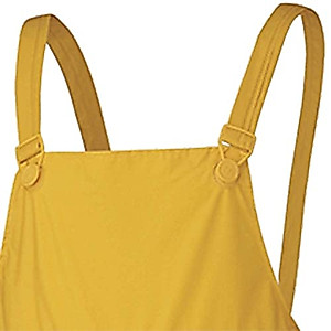 Pioneer Waterproof PVC Work Suit for Men – Repel Rain Gear Yellow Safety Jacket and Bib Pants - 3 PC Set With Detectable Hood