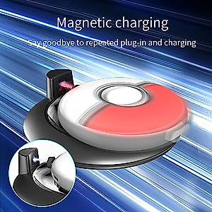 NUHFUFA Magnetic Charging Dock for Pokemon GO Plus+ 2023 Accessories, with Silicone Protective Cover Case Charging Station with RGB Colorful Lights