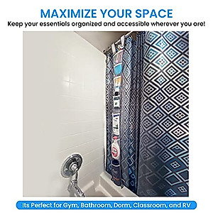 Grand Fusion Hanging Shower Caddy, Fabric Shower Caddy with Mesh Design, And Attached Hook And Loop, Pack of 1