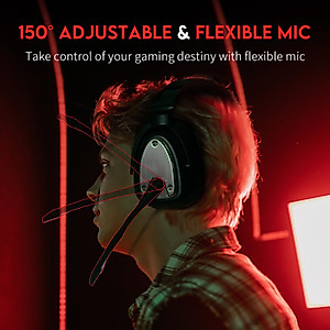 HUHD Wireless Gaming Headset for Xbox One, Xbox Series X/S,Wireless Gaming Headphones Xbox One S/X Deep with Noise-Cancelling Microphone, Bass and Rotating Metal Ear Cups