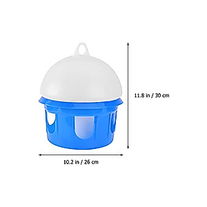 Pigeon Waterer Birds Water Feeder- Pigeon Water Dispenser, Automatic Bird Feeder for Cage, Bird Drinker Feeding Supplies for Pigeon Parrot ( 6.5L, White and Blue ) Bird Water Dispenser
