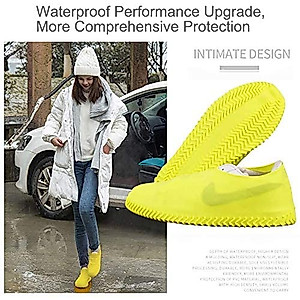 VBoo Waterproof Shoe Covers, Non-Slip Water Resistant Overshoes Silicone Rubber Rain Shoe Cover Outdoor cycling Protectors apply to Men, Women, Kids (Large, Black)
