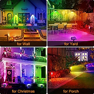 Solar Spot Lights Outdoor Color Changing, [7 Modes/6 Pack] Christmas IP65 Waterproof Landscape Spotlights, Dusk to Dawn Solar Powered Security Light for Patio Gate Walkway Pool Garden Yard Driveway