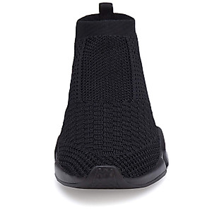 Santiro Slip On Sneakers Women Lightweight Walking Shoes Comfortable Gym Athletic Shoes Fashion Running Tennis Shoes All Black 8.5 US