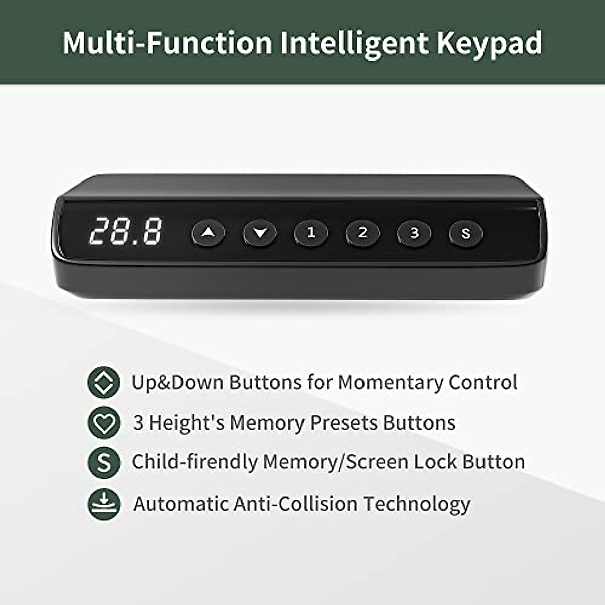 FEZIBO 55 x 24 Inch Height Adjustable Glass Electric Standing Desk with Double Drawer, Stand Up Desk with Storage Shelf, Sit Stand Desk, Black Walnut