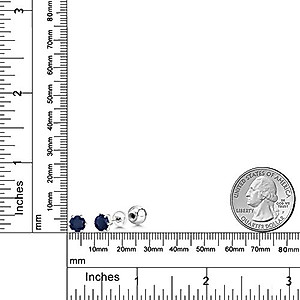 Gem Stone King Pure PT950 Platinum 950 Six Prong 6MM Round Gemstone Birthstone Stud Earrings For Women