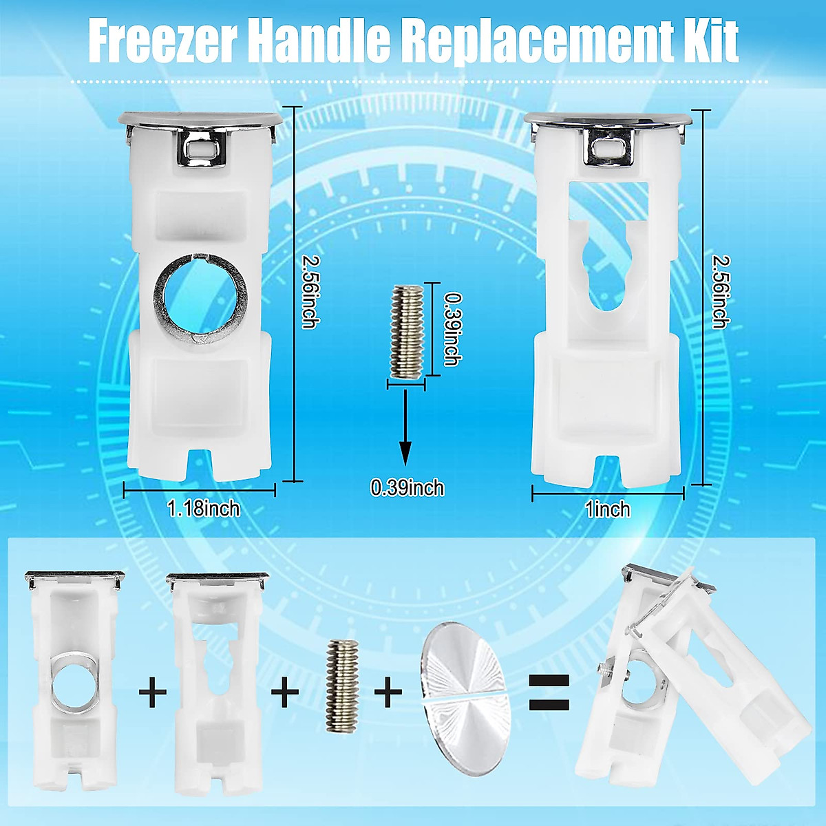 DA61-07540A DA61-08247A Refrigerator Replacement Handles Freezer Handle Support Kit Compatible with Samsung PS4145181 AP5578979 3160453 DA67-02787A 6009-001526