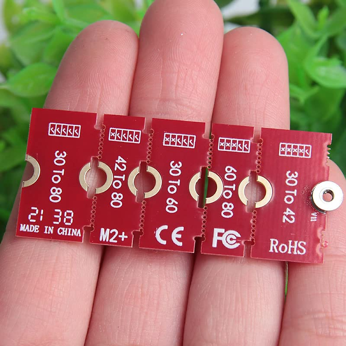 Acxico 2 Pcs M.2 NGFF NVMe SSD 2230 2242 2260 2280 Length Extend Adapter Bracket Card Plate