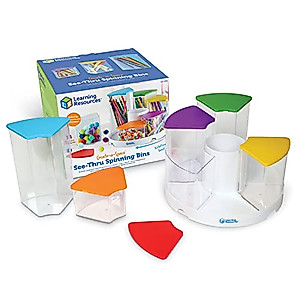 Create-a-Space See-Thru Spinning Bins, Classroom Organization, School Supplies Organizer, Desk Organization, Pen Holder, 14 Pieces