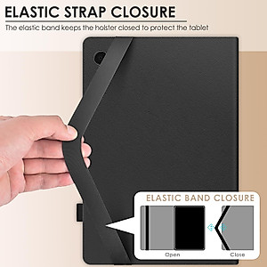 DETUOSI Leather Case for Samsung Galaxy Tab A8 10.5" 2022 (SM-X200/X205/X207) with S Pen Holder & Soft Silicone Back,Auto Sleep/Wake Elastic Closure 2-Angles Viewing Folio Protective Smart Book Cover