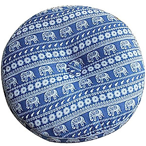 A.B Crew Japanese Style Zafu Meditation Yoga Bolster Tatami Floor Round Cushion(Elephant,19.7")