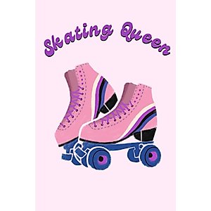 Skating Queen Journal: Purple and Pink Roller Skate Notebook | Roller Derby Journal | Quad Skating Hobby | 6 x 9 Wide Ruled
