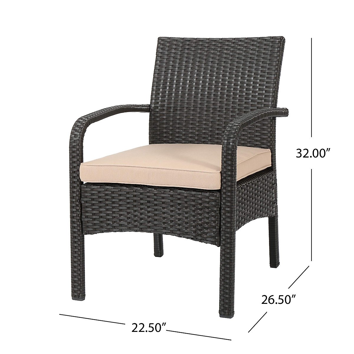 Christopher Knight Home 305809 Otto Outdoor Wicker Club Chair, Brown and Tan(Set of 2)