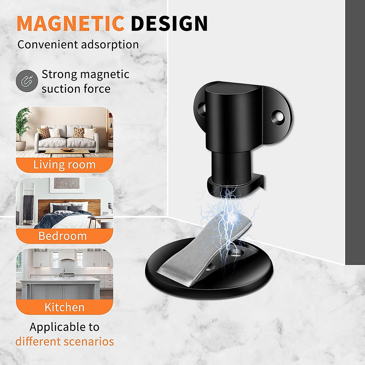 DQGM Magnetic door stoppers, Adjustable door stopper, Invisible Door Stop for Home, Invisible doorstops are great for homes or schools with babies/elderly prevent accidental tripping injuries.