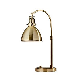 Adesso 3906-21 Abbott Desk Lamp, 20 in, 40W Standard, 40W LED, Antique Brass, 1 Table Light