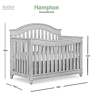 Evolur Hampton/ Parkland 5 in 1 LifeStyle Convertible Crib