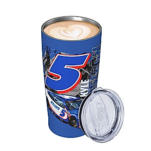 YFTRC Kyle Larson 5 Insulated Tumbler 20oz Tumbler with Lids and Metal Straws Stainless Steel Vacuum Insulated Travel Mug Coffee Cup Indoor Outdoor Ice Drinks Hot Beverage