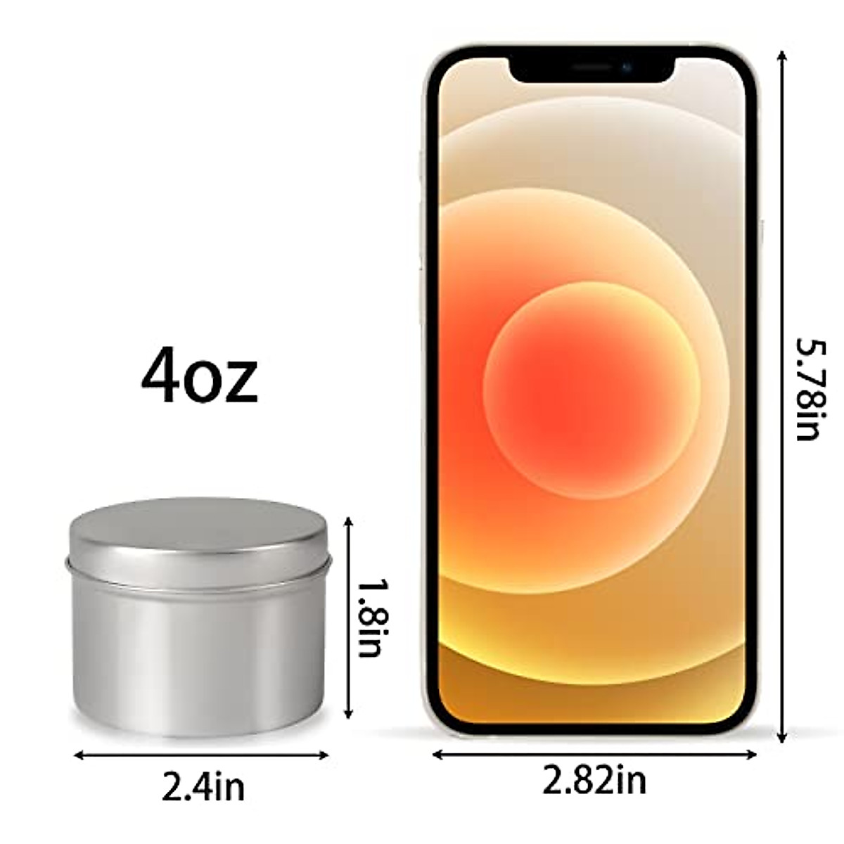 Moretoes 24 Pack 4 Oz Silver Aluminum Candle Tins with Lids for DIY Candle Making, Storage, Travel or Gift