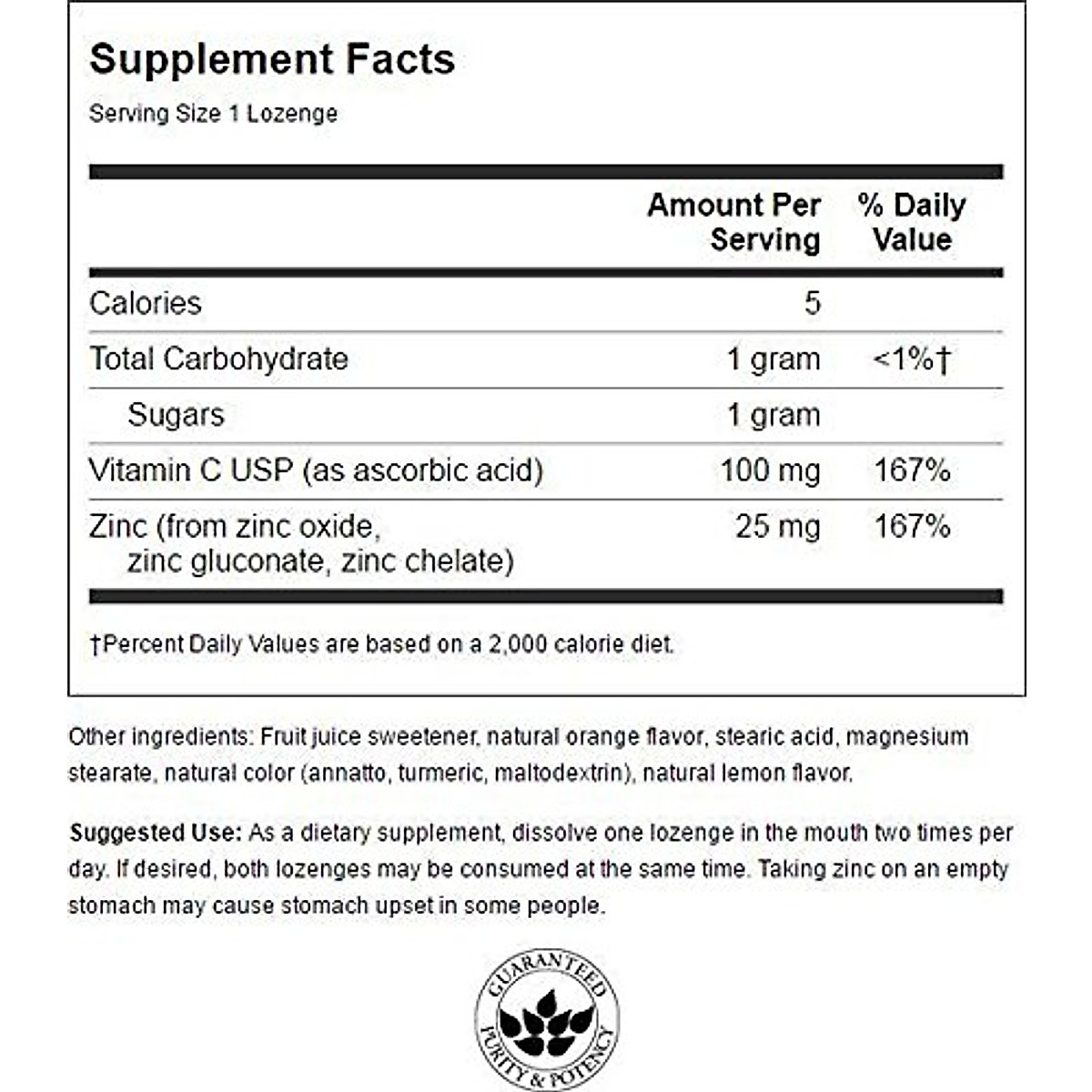 Swanson Zinc & Vitamin C Lozenges 25/100 Milligrams 200 Lozenges