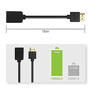 HDMI Extension Cable,LEENUE Short HDMI Male to Female Adapter,4K 3D HDMI Extender Connector for Google Chrome Cast, Roku Streaming Stick, 2-Pack