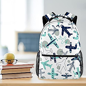 VBFOFBV Travel Backpack for Women, Hiking Backpack Outdoor Sports Rucksack Casual Daypack, Cartoon Airplane Blue