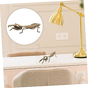 CRAFTHROU Mantis Craft Decor Mantis Figurine Desktop Mantis Decor Face Stencils Chinese Decorations Mantis Statue Ornament Small Mantis Statue Cabinet Mantis Statue Mini Mantis Model Copper
