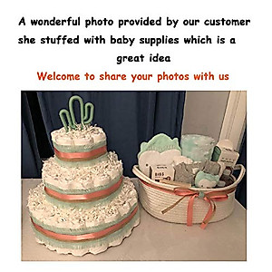 ICEBLUE HD White Cotton Rope Storage Basket Hand Towels Basket Cloth Material Organizer Cat Basket