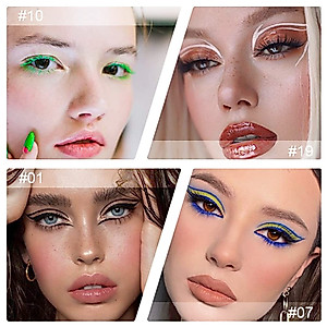 KARNAR 2Pcs Bright Green Dark Green Eyeliner Pen Set With Pencil Sharpener, Bright Green Dark Green, Colored Colorful Eyeliner Pencil Set, Pearl Metallic Glitter Eyeliner E2