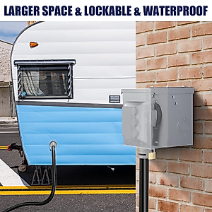 PAULINN 50 Amp RV Power Outlet Box, Bundle with 50 Amp Generator Power Inlet Box| NEMA 3R Power Inlet Box|125/250 Volt, 12500W,PB50, SS2-50P, CS6375 Generator Plug| for Outdoor Receptacle