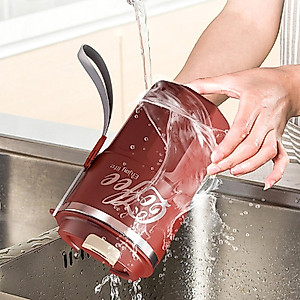 Colawind 16oz Travel Mug, Reusable Coffee Cups with Flip Top Lids, Stainless Steel Coffee Tumbler with Rope, 480ml Red Drink Cup for Iced Tea, Coffee, Water