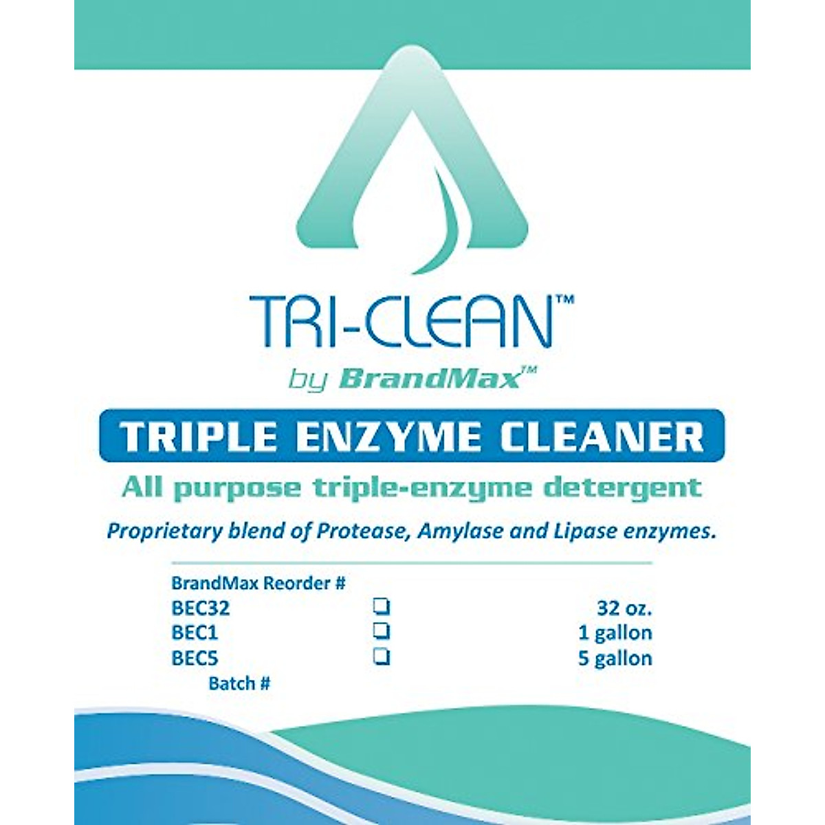 BrandMax BEC1 Tri-Clean Triple Enzymatic Cleaner, One gal Concentrate, Clean Green