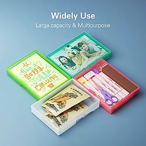 DEPAD 4 x 6 Photo Storage Box Extra Large Capacity, 8 Inner Photo Box Hold 800 Pictures with Lightproof Zipper Bag, Seed Storage Organizer for Scrapbooking with Handle (Rainbow)