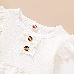 18 Months Girl Clothes Toddler Baby Girl Outfit Fall Winter Long Sleeve Ruffle Shirt Cotton Pant Set 2 Pieces Outfits 18-24 Months Girl Clothing