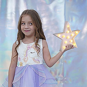 JUHUI Marquee Light Star Shaped LED Plastic Sign-Lighted Marquee Star Sign Wall Décor Battery Operated (White)