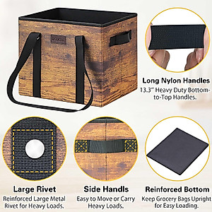 DSDCDJ Sturdy Reusable Grocery Bags, Standing Heavy Duty Reusable Shopping Bags with Hard Bottom, Foldable Grocery Bags with Double Handles