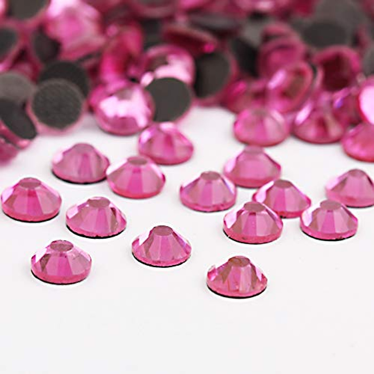 BEADSLAND Crystal Hotfix Rhinestone,Machine Cut Stone 1440pcs/pkg (Dk.Pink,SS10/3mm)