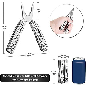 WETOLS Multitool, Gifts for Men, 21-in-1 Multi-Tools, Hard Stainless Steel Multi-Pliers, Foldable & Self-Locking, Multi-pliers Used as Knife, Bottle Opener, Screwdriver, Sickle etc, WE-182…