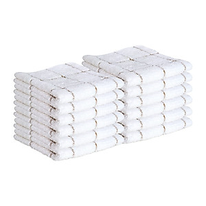 Arkwright Dish Towels for Kitchen - (Pack of 12) Soft, 100% Cotton Terry Dishcloths, Highly Absorbent & Quick Dry, Washcloths for Washing, Drying, and Cleaning Dishes, 12 x 12 in, Tan