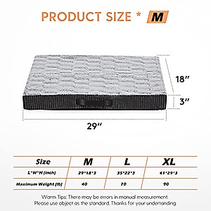 MIXJOY Medium Dog Bed for Medium Small Dogs, Waterproof Orthopedic Dog Bed with Removable Washable Cover, Memory Foam Pet Bed Mat for Crate, Portable & Foldable, Suitable for Pets Up to 40lbs