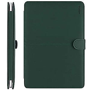 MOSISO Case Compatible with MacBook Air 13 inch M2 A2681 M1 A2337 A2179 A1932/Pro 13 inch M2 M1 A2338 A2251 A2289 A2159 A1989 A1706 A1708, PU Leather Folio Protective Stand Cover, Deep Teal